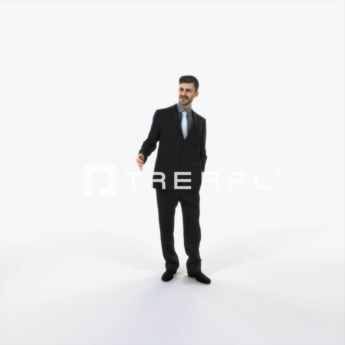 Posture 05B Explaining Couple Elegant Man - 3D Model by Treapl