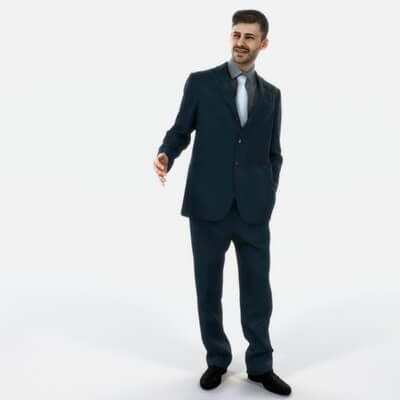 Posture 05F Explaining Couple Elegant Man - 3D Model by Treapl