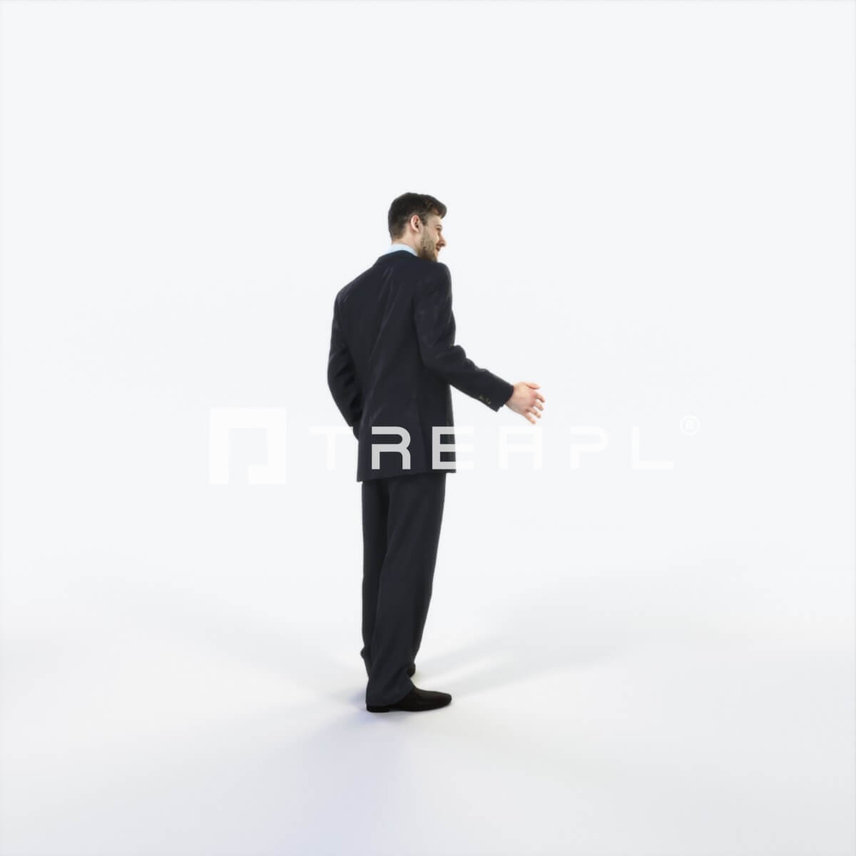 Posture 05G Explaining Couple Elegant Man - 3D Model by Treapl