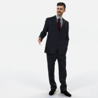 Posture 05G Explaining Couple Elegant Man - 3D Model by Treapl