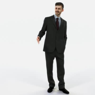 Posture 05H Explaining Couple Elegant Man - 3D Model by Treapl