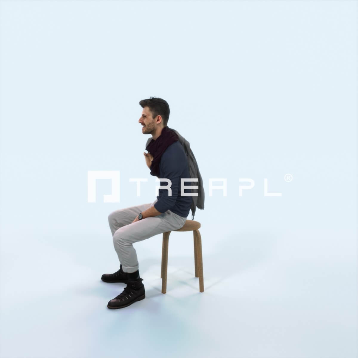 Posture 10E Listening listening Sitting Casual Man (8k Textures) - 3D ...