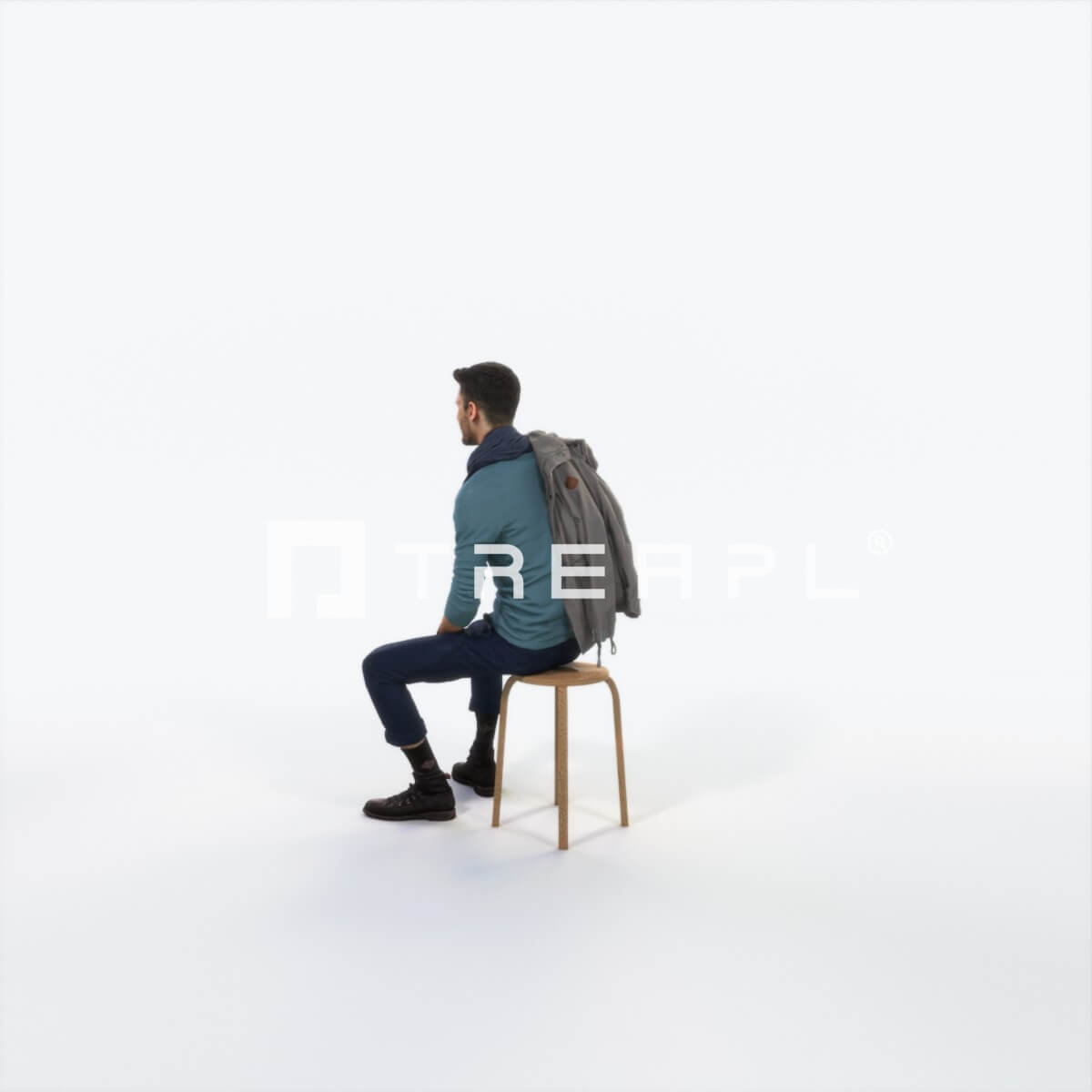 Posture 10K Listening listening Sitting Casual Man - 3D Model by Treapl