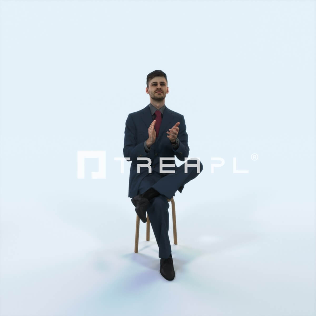 Posture 19I Clapping Sitting Elegant Man (8k Textures) - 3D Model by Treapl