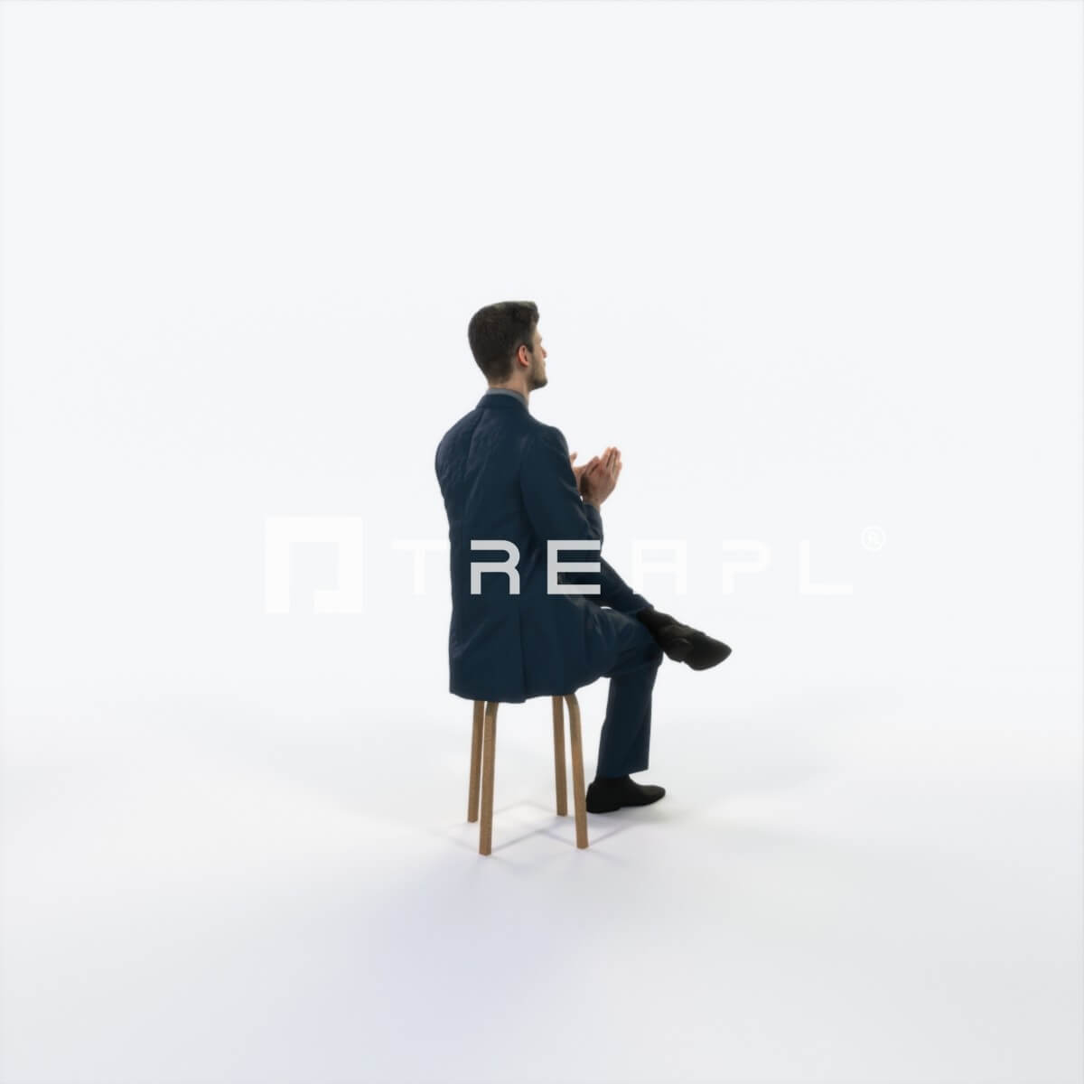 Posture 19I Clapping Sitting Elegant Man - 3D Model by Treapl