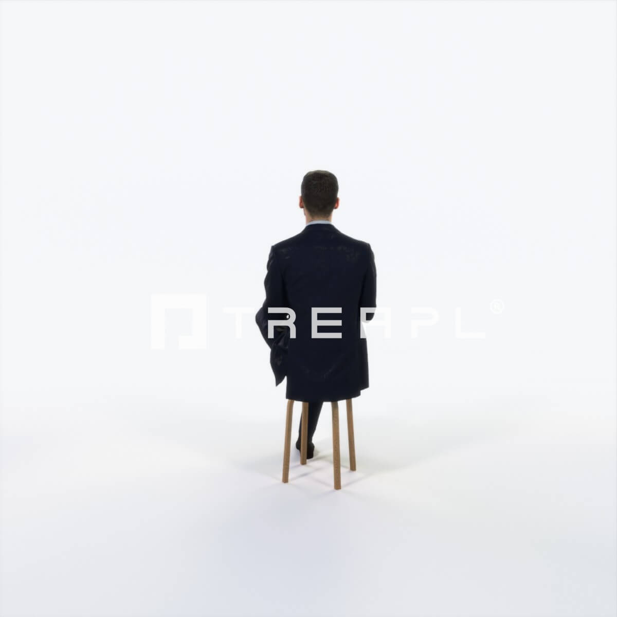 Posture 19J Clapping Sitting Elegant Man - 3D Model by Treapl