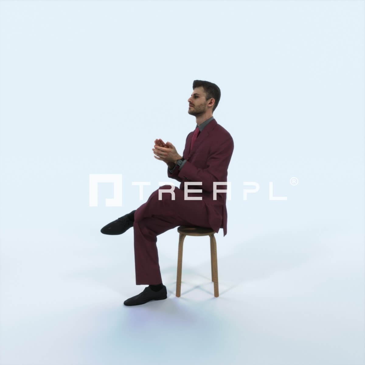 Posture 19K Clapping Sitting Elegant Man (8k Textures) - 3D Model by Treapl