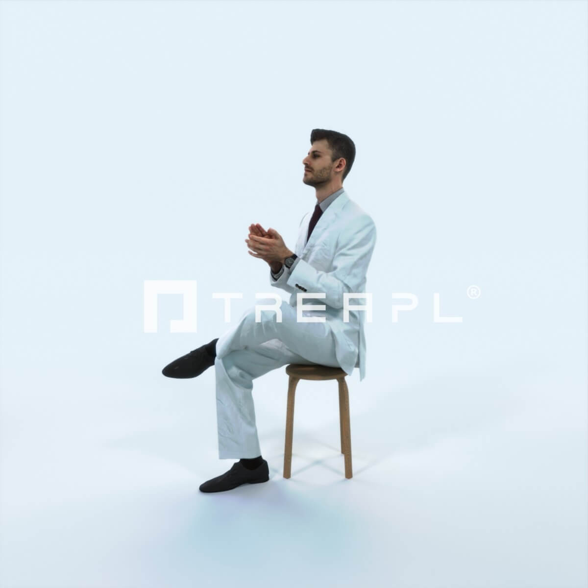 Posture 19M Clapping Sitting Elegant Man (8k Textures) - 3D Model by Treapl