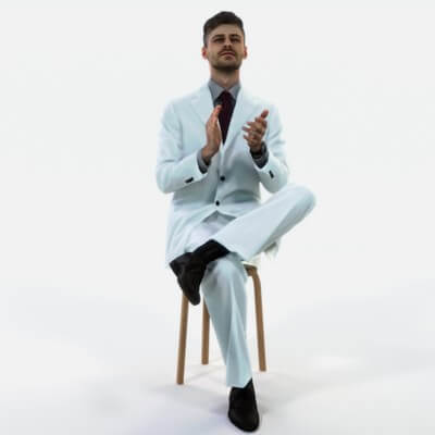 Posture 19M Clapping Sitting Elegant Man - 3D Model by Treapl