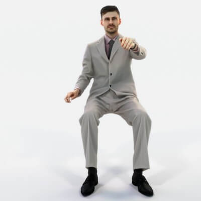 Posture 20E Driver Driving Driver Driving Sitting Elegant Man - 3D ...