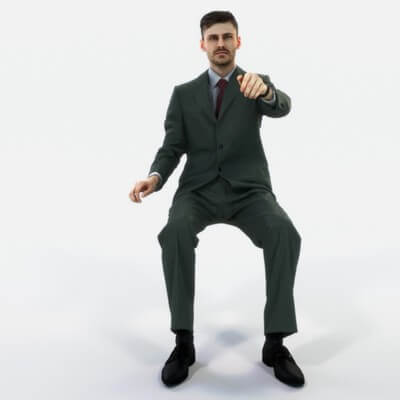 Posture 20H Driver Driving Driver Driving Sitting Elegant Man - 3D ...