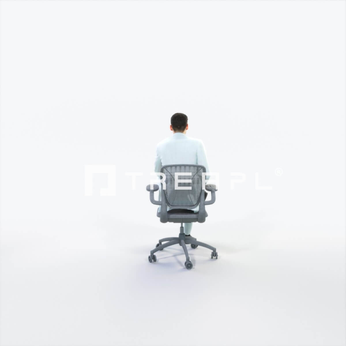 Posture 22D Listening Sitting Elegant Man - 3D Model by Treapl