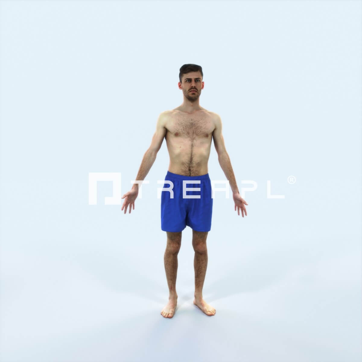 Posture A Beach Animated Rigged Sports Man - 3D Model by Treapl