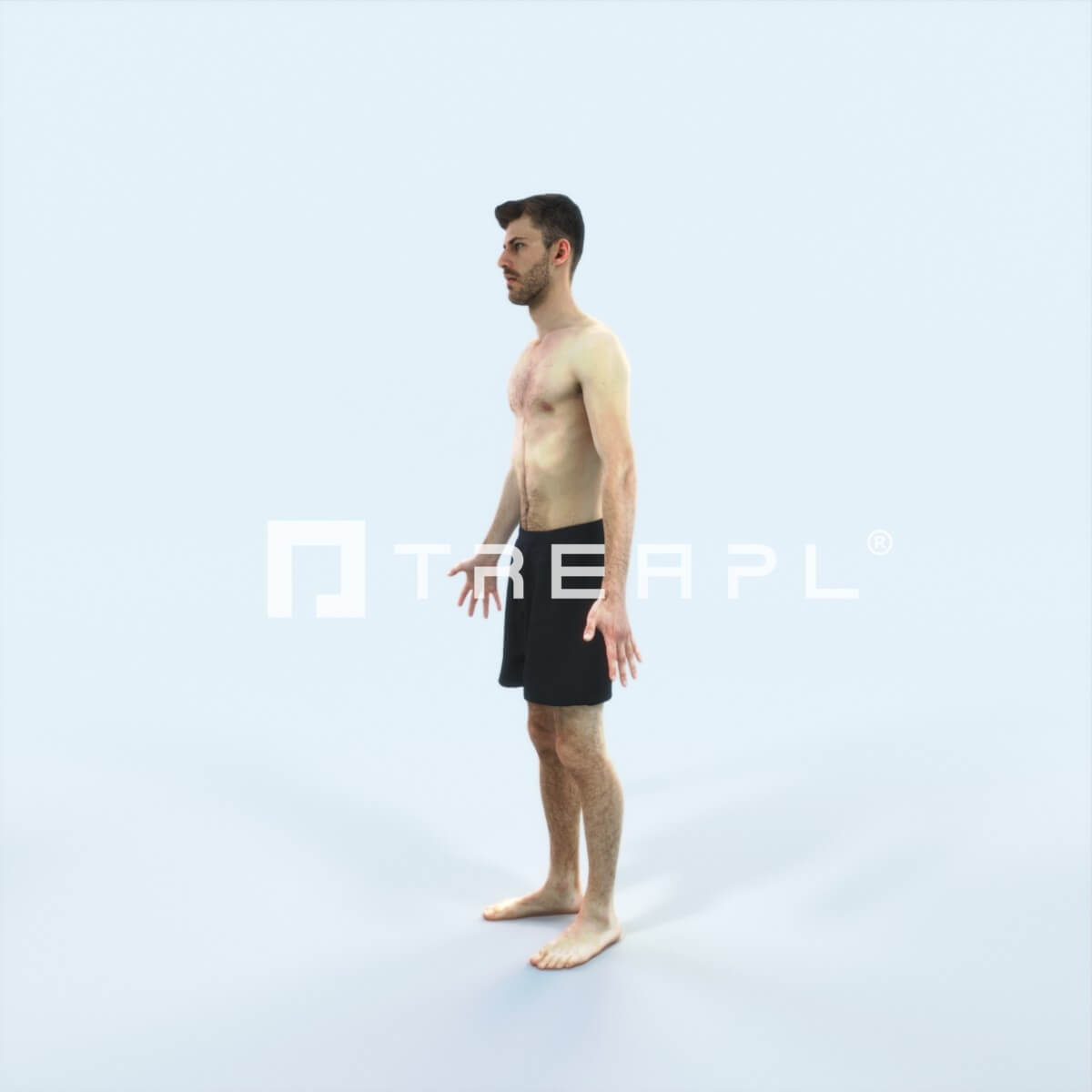 Posture B Beach Animated Rigged Sports Man - 3D Model by Treapl