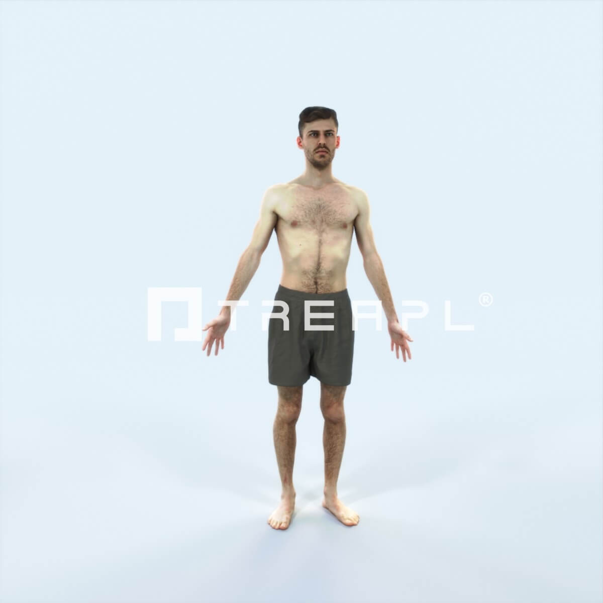 Posture C Beach Animated Rigged Sports Man - 3D Model by Treapl