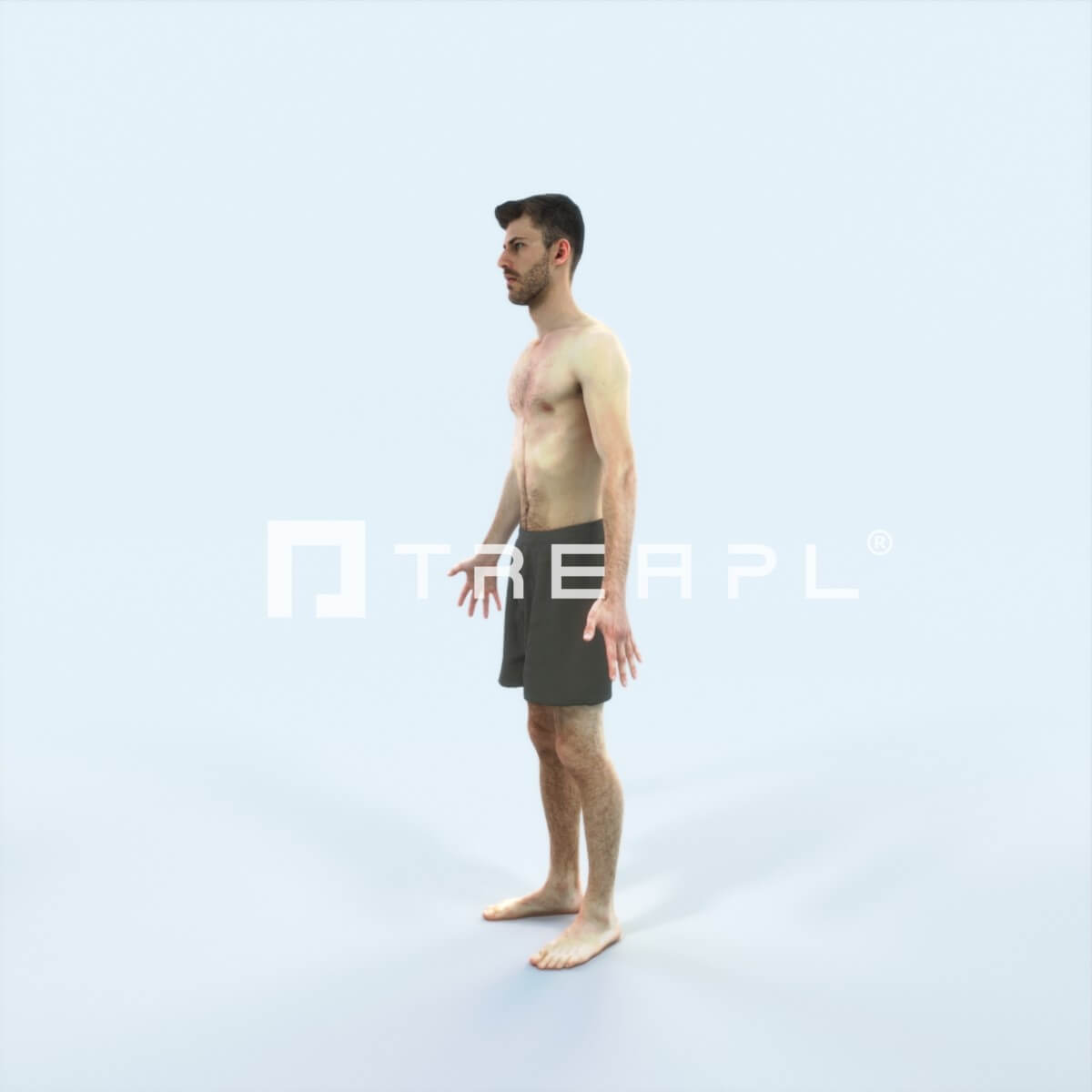 Posture C Beach Animated Rigged Sports Man - 3D Model by Treapl