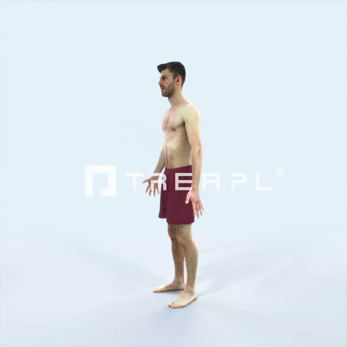 Posture F Beach Animated Rigged Sports Man - 3D Model by Treapl