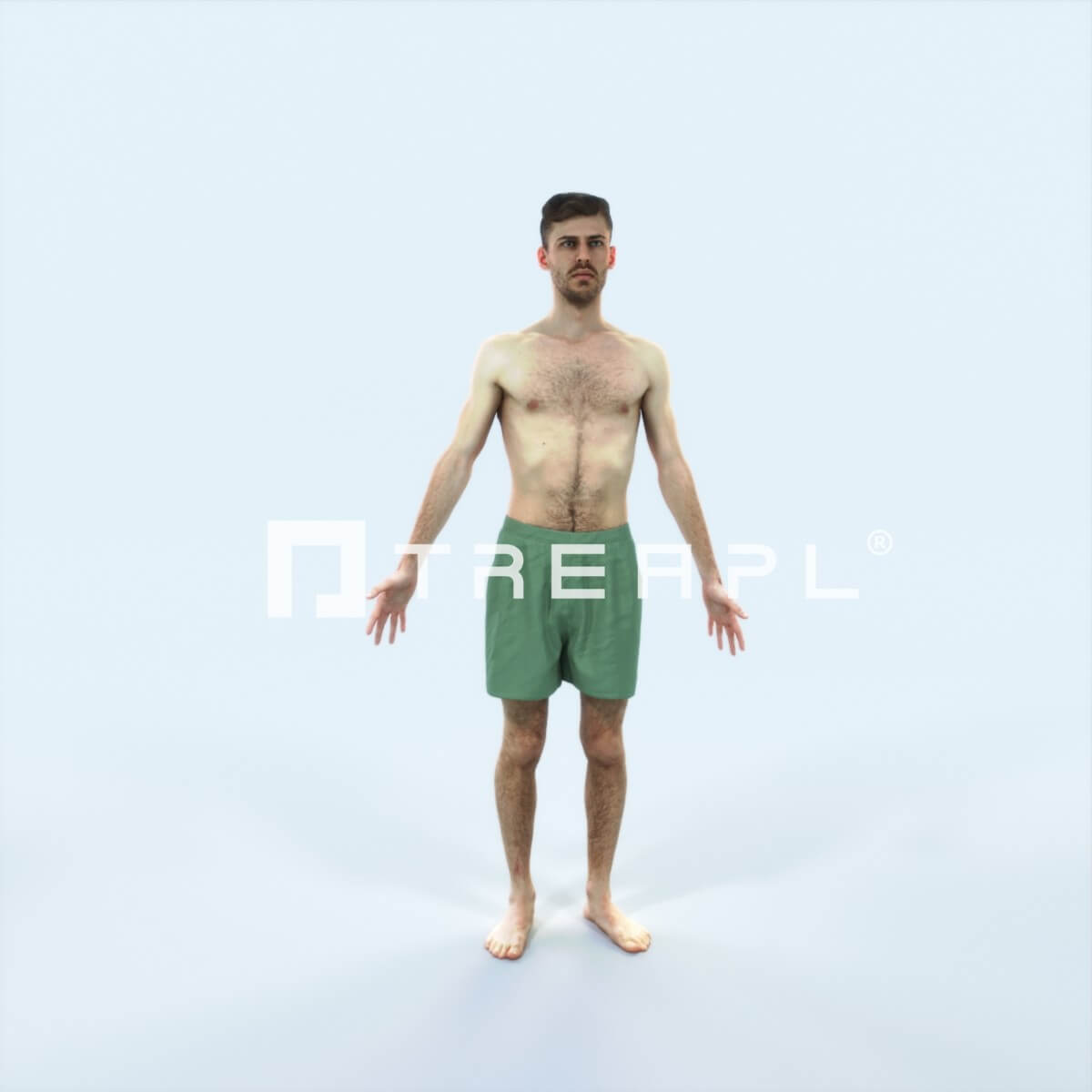 Posture I Beach Animated Rigged Sports Man - 3D Model by Treapl