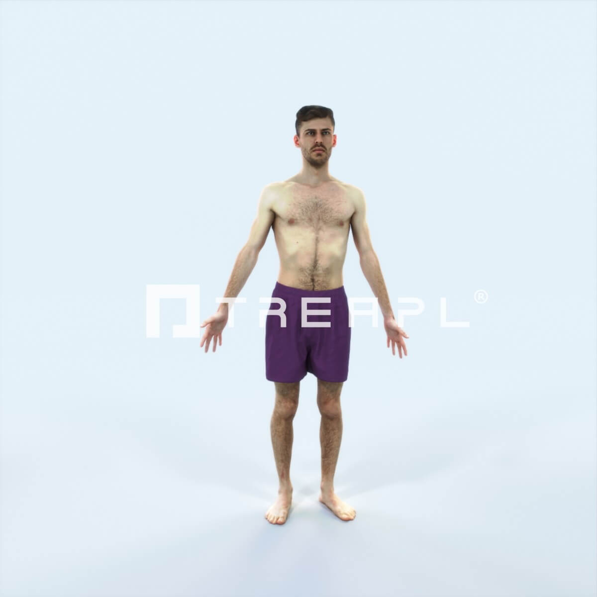 Posture J Beach Animated Rigged Sports Man - 3D Model by Treapl