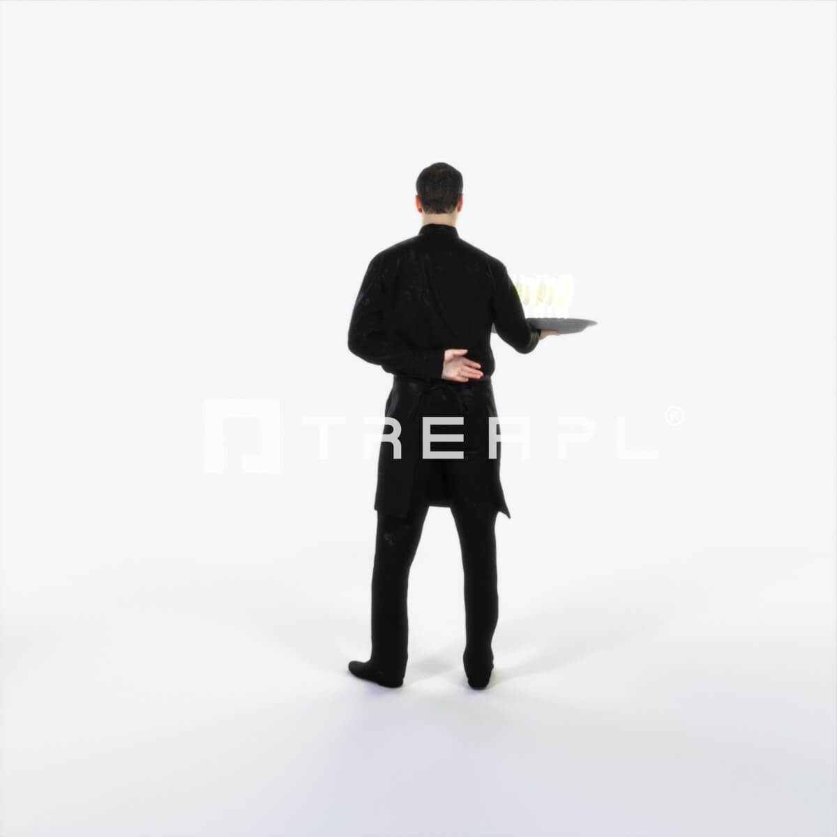 Romance 05C Waiter Offering Working Man - 3D Model by Treapl