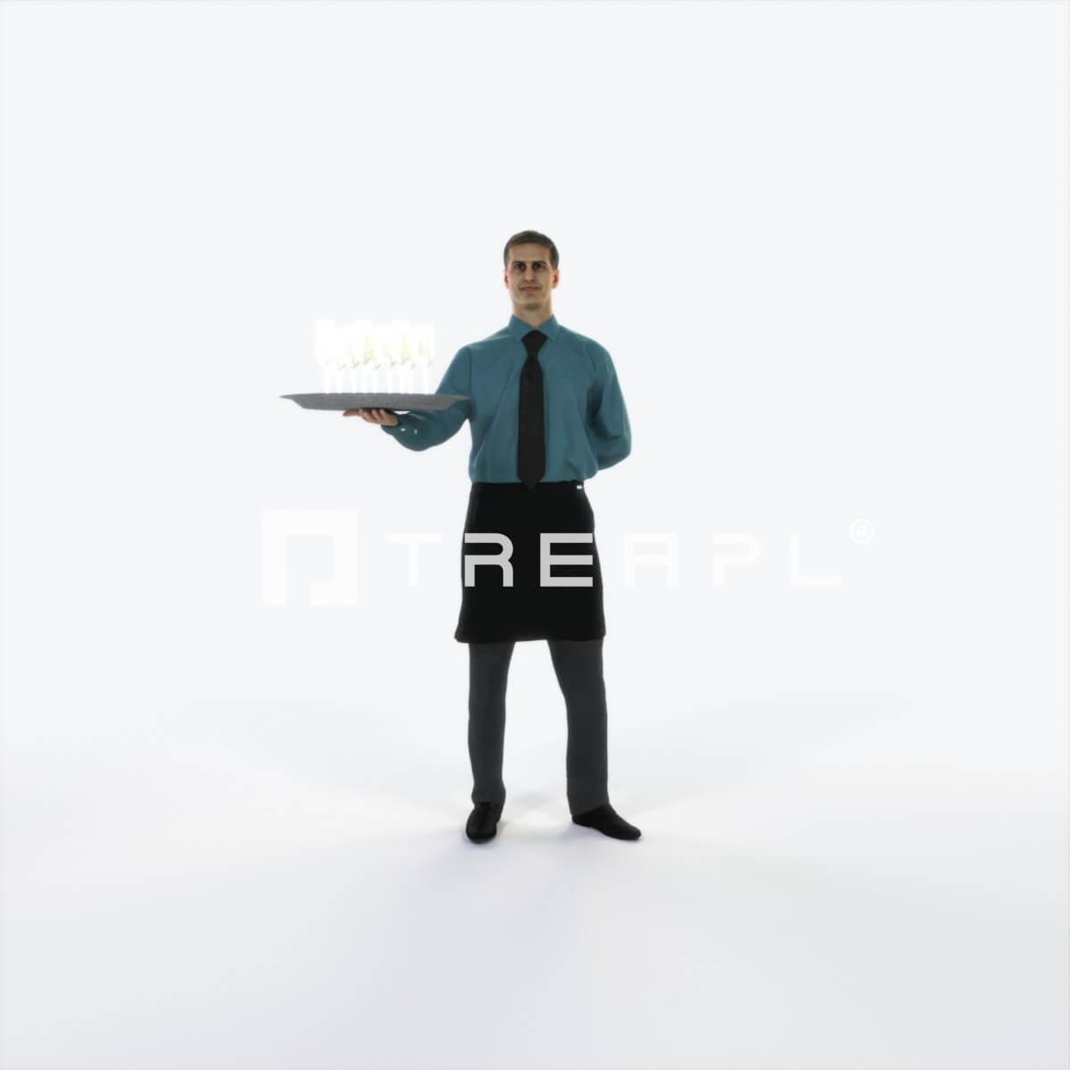 Romance 05I Waiter Offering Working Man - 3D Model by Treapl