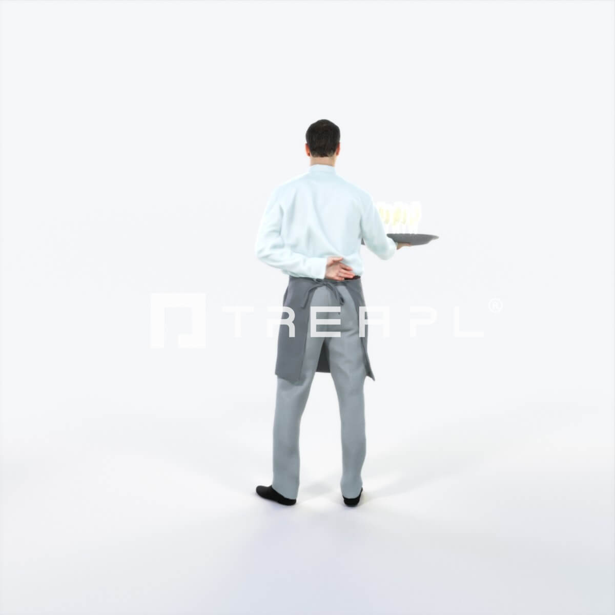 Romance 05M Waiter Offering Working Man - 3D Model by Treapl