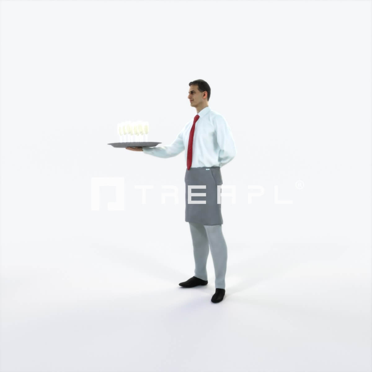 Romance 05M Waiter Offering Working Man - 3D Model by Treapl