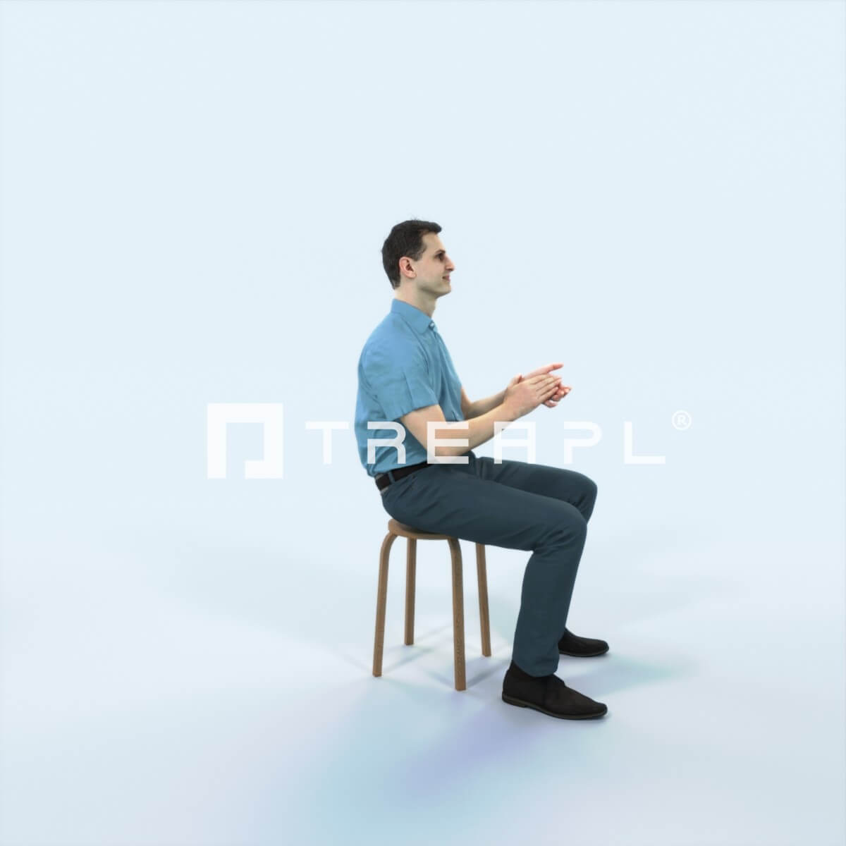 Romance 08I Clapping Clapping Sitting Casual Man (8k Textures) - 3D ...