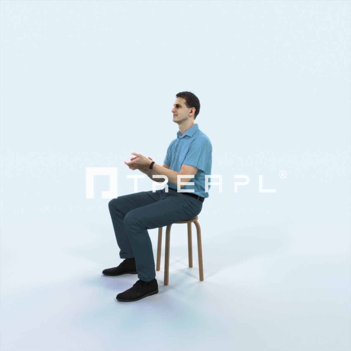 Romance 08I Clapping Clapping Sitting Casual Man (8k Textures) - 3D ...