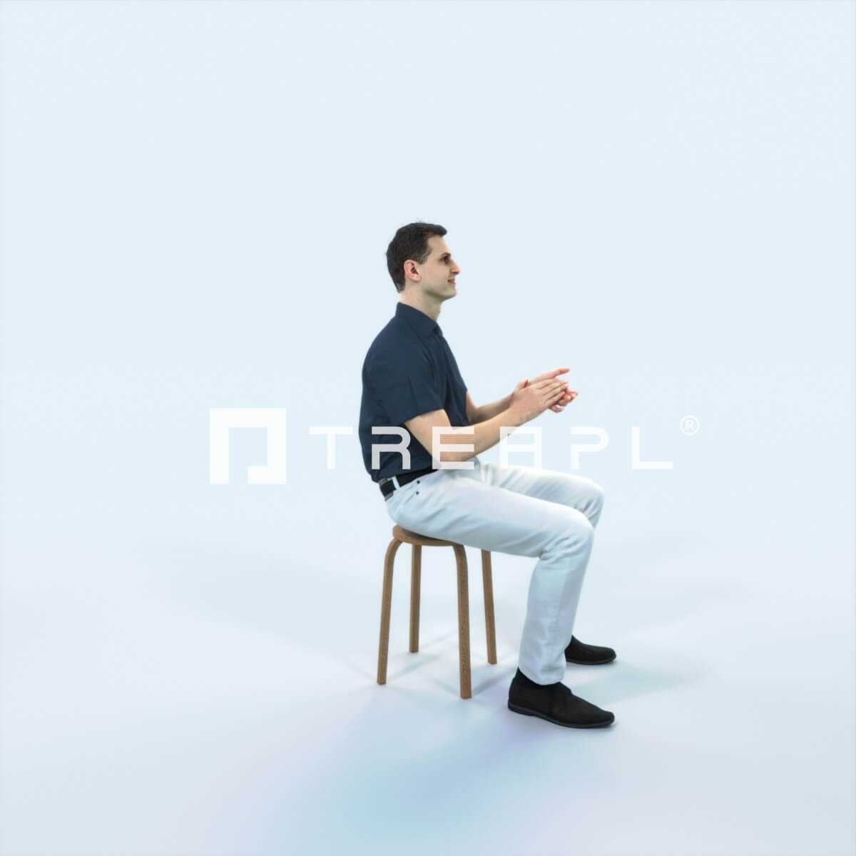 Romance 08J Clapping Clapping Sitting Casual Man (8k Textures) - 3D ...