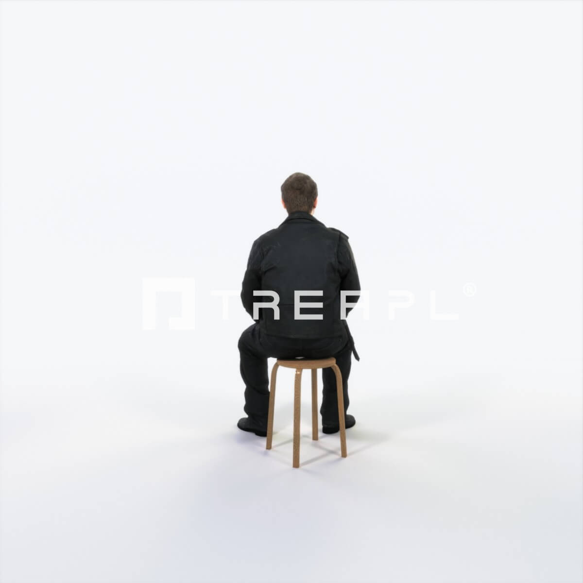 Victory 03B Listening Sitting Casual Man - 3D Model by Treapl