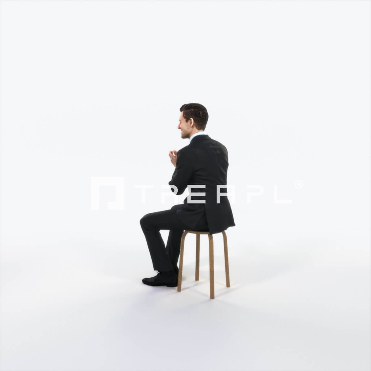 Virtue 13C Clapping Sitting Elegant Man - 3D Model by Treapl