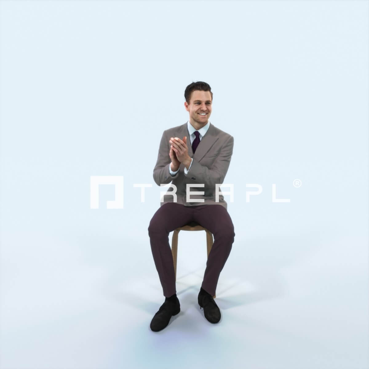 Virtue 13G Clapping Sitting Elegant Man (8k Textures) - 3D Model by Treapl