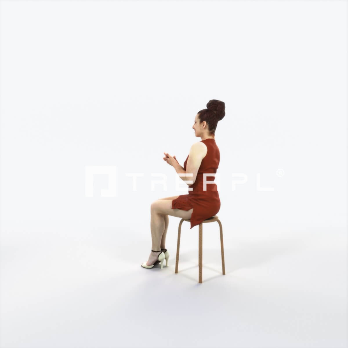 Yearn 20K Clapping Sitting Event Elegant Woman - 3D Model by Treapl