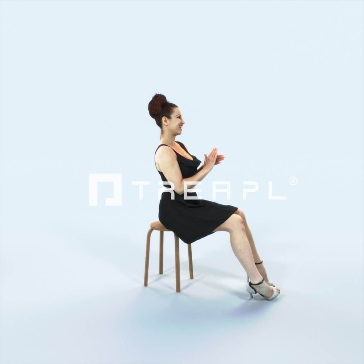 Yearn 21B Clapping Sitting Casual Woman (8k Textures) - 3D Model by Treapl