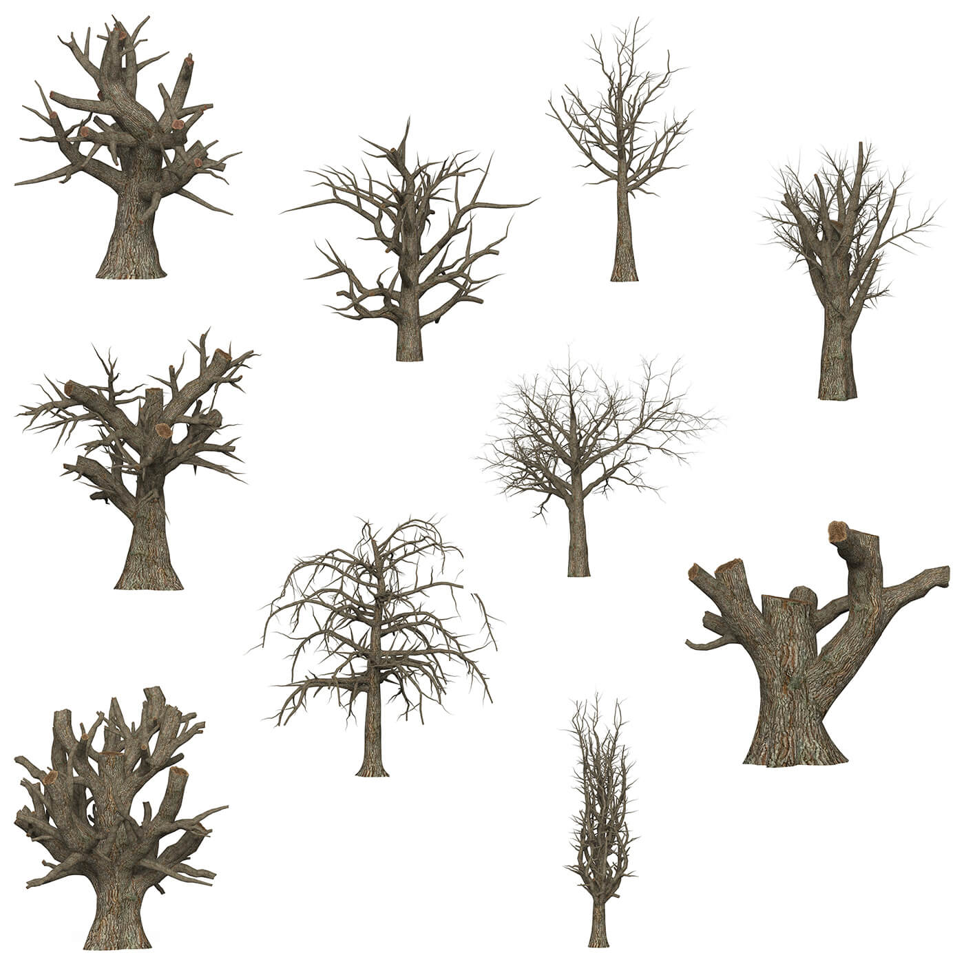 10 Game Ready Dead Tree Collection - 3D Model by TreeWorld3d