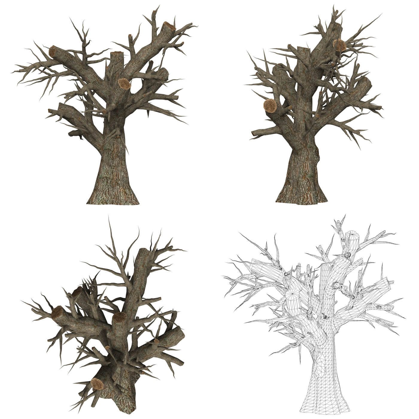 10 Game Ready Dead Tree Collection - 3D Model by TreeWorld3d