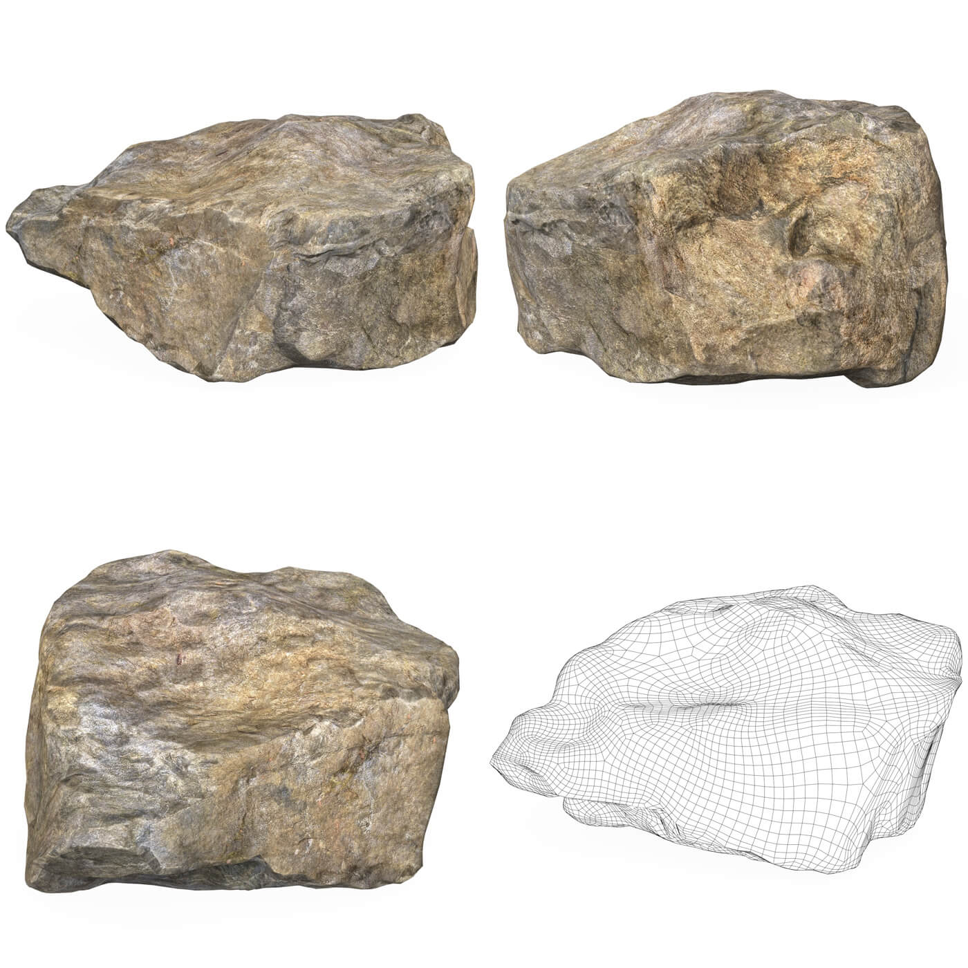 10 Low Poly Stone Rock Collection - 3D Model by TreeWorld3d
