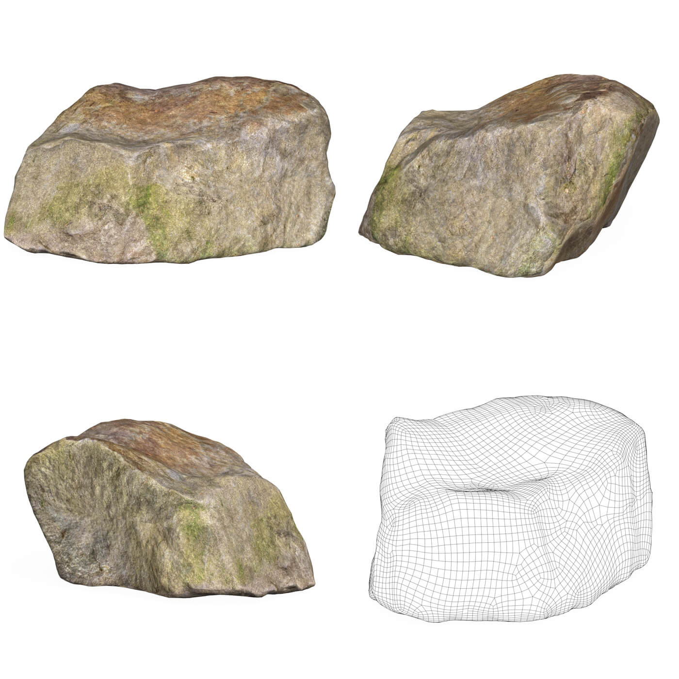10 Low Poly Stone Rock Collection - 3D Model by TreeWorld3d