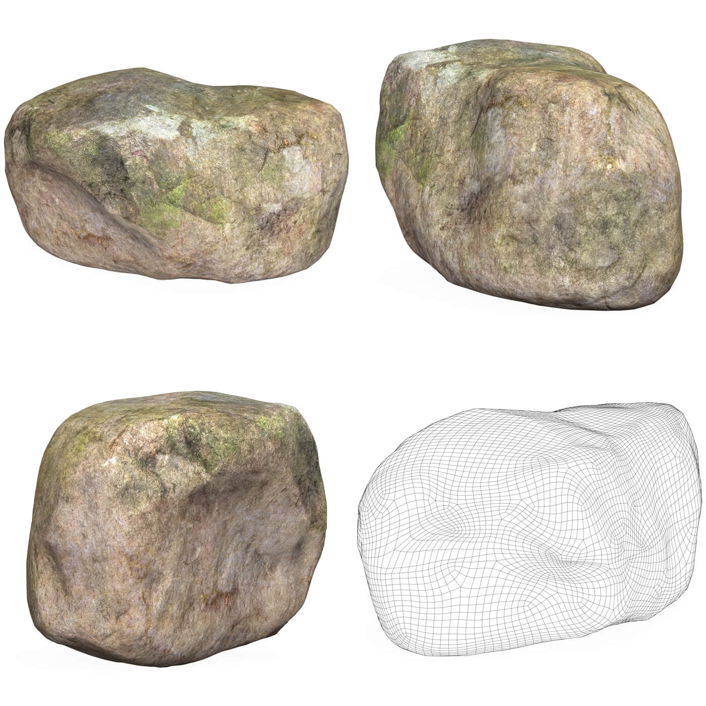 10 Low Poly Stone Rock Collection - 3D Model by TreeWorld3d