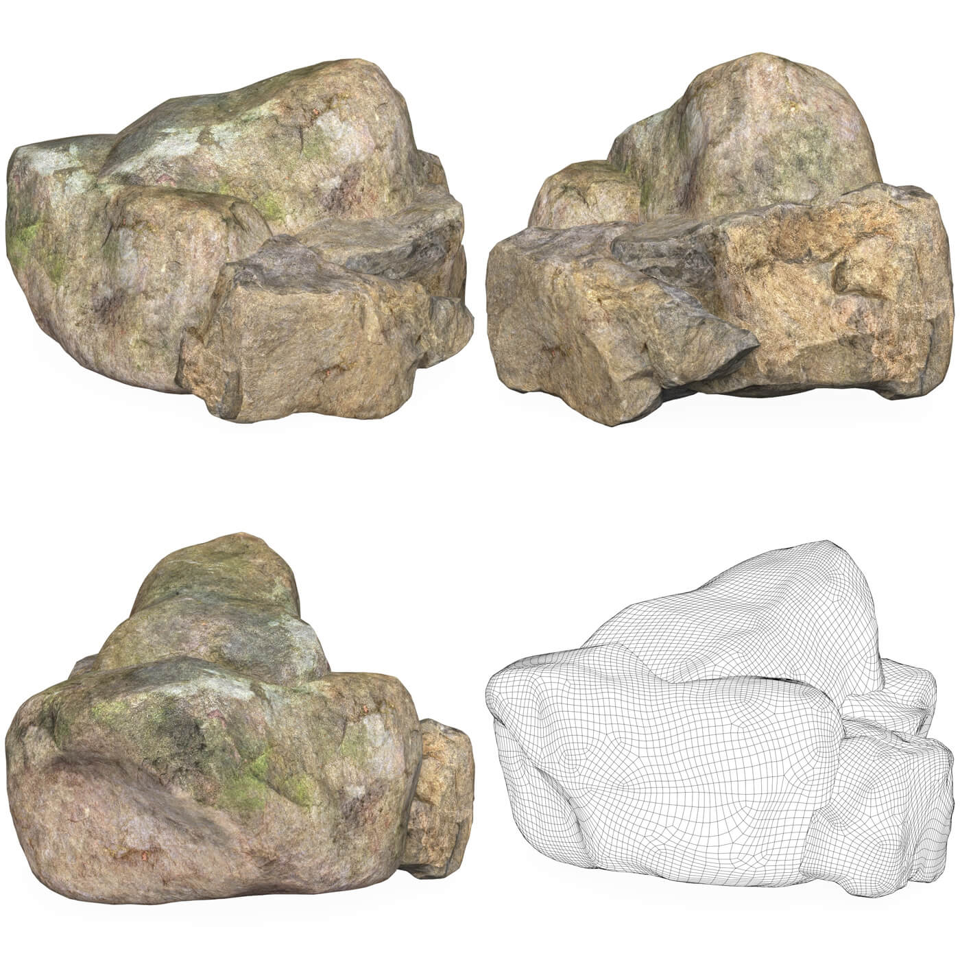 10 Low Poly Stone Rock Collection - 3D Model by TreeWorld3d