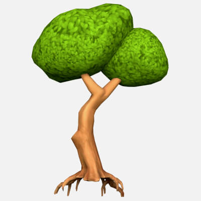 Cartoon Low Poly Tree 04 - 3D Model by TreeWorld3d
