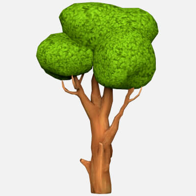 Cartoon Low Poly Tree 08 - 3D Model by TreeWorld3d