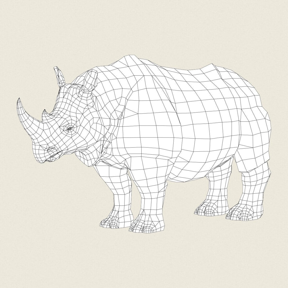 Rhinoceros - 3D Model by TreeWorld3d