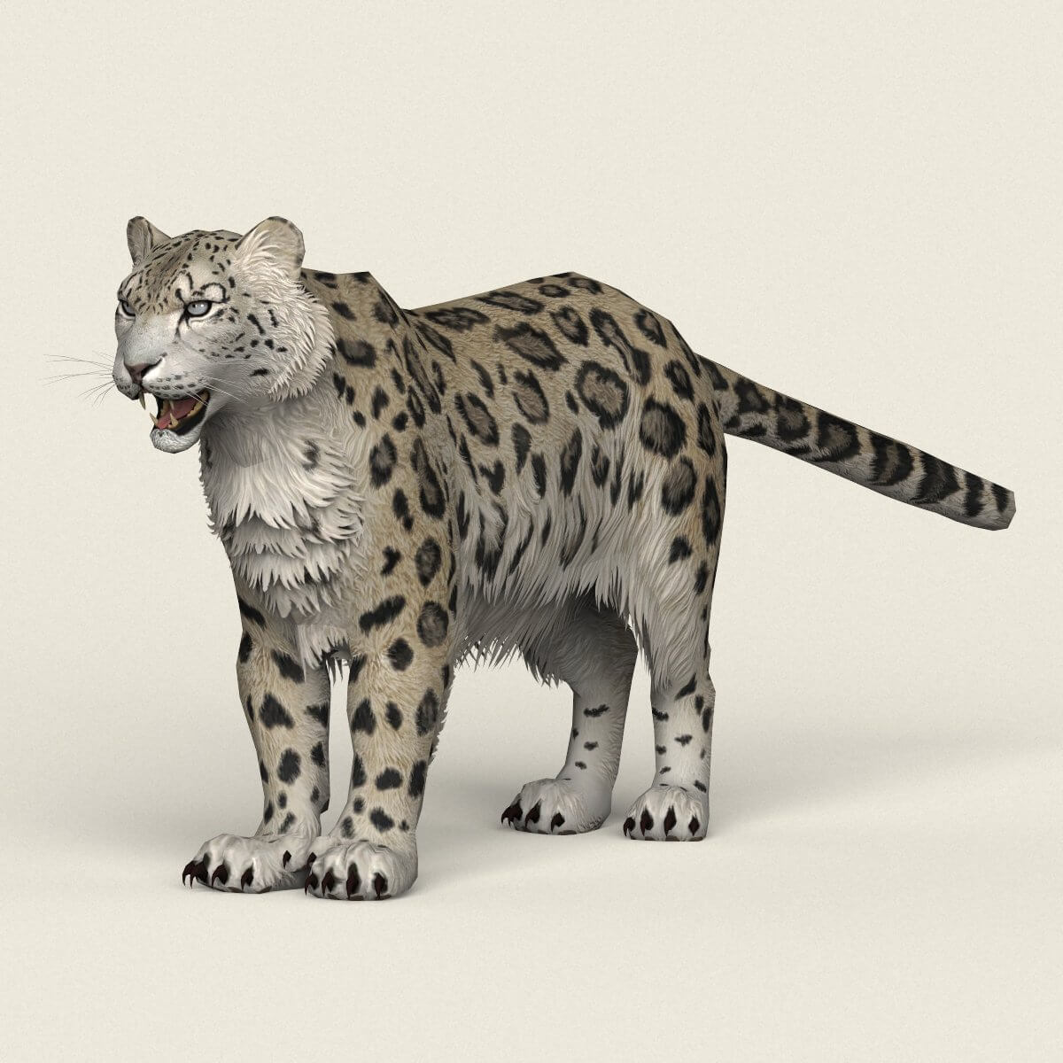 Snow Leopard - 3D Model by TreeWorld3d