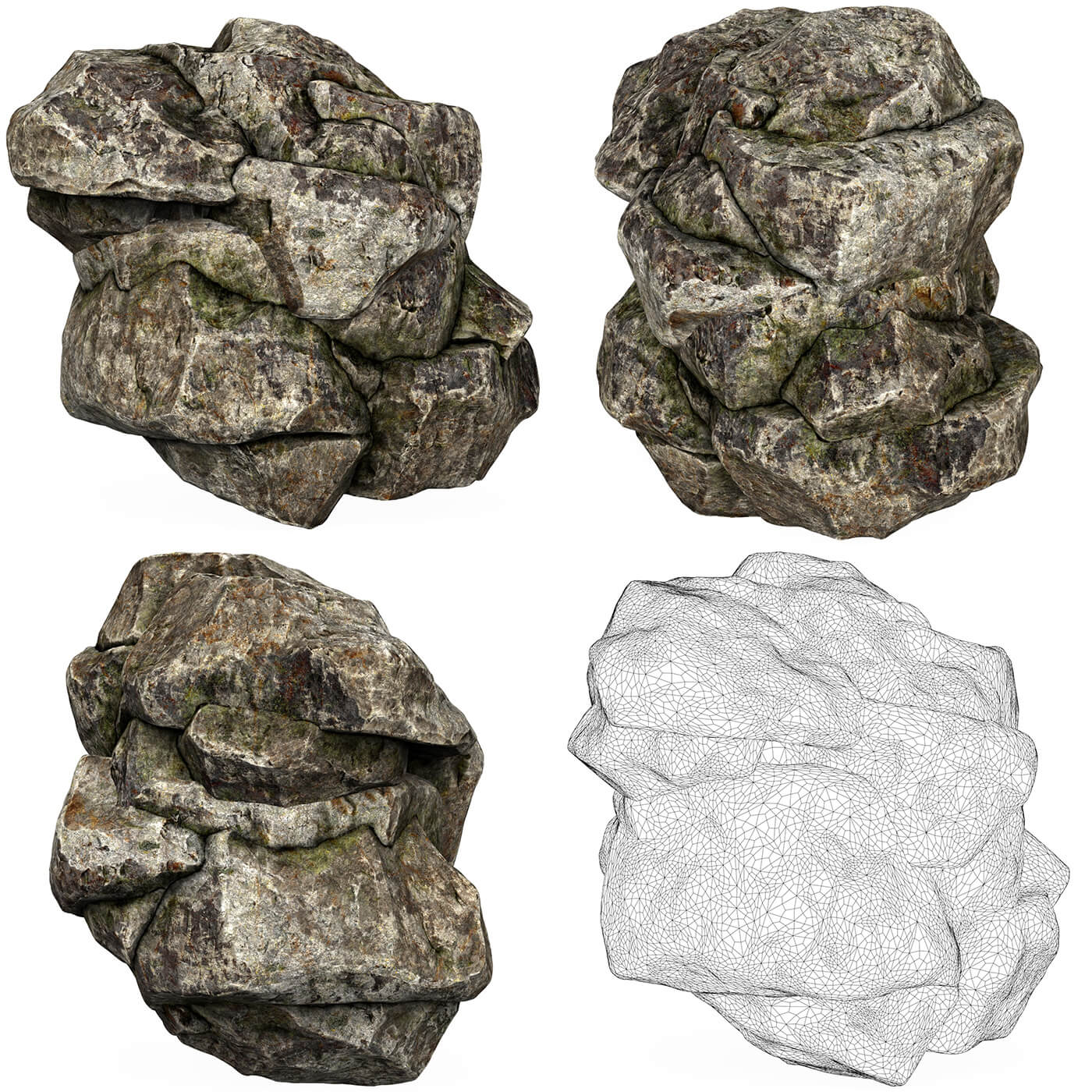 Low Poly Realistic Rock Collection - 3D Model by TreeWorld3d