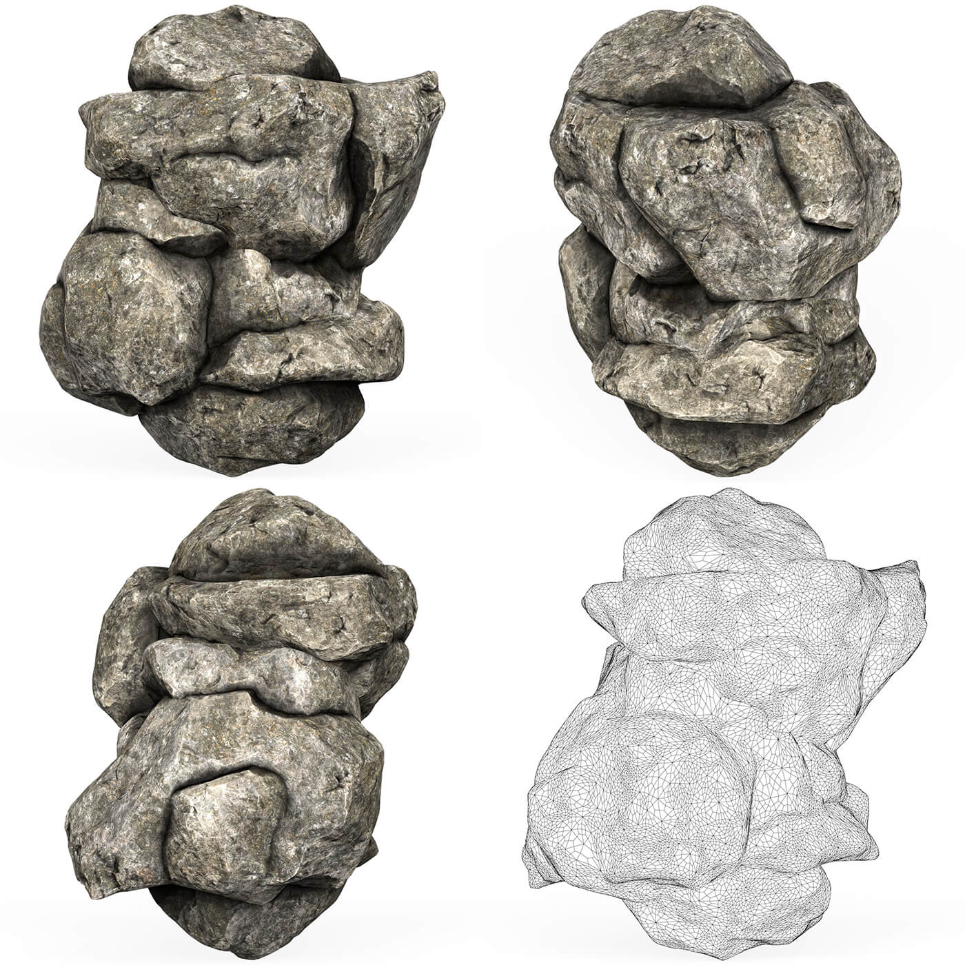 Low Poly Realistic Rock Collection - 3D Model by TreeWorld3d