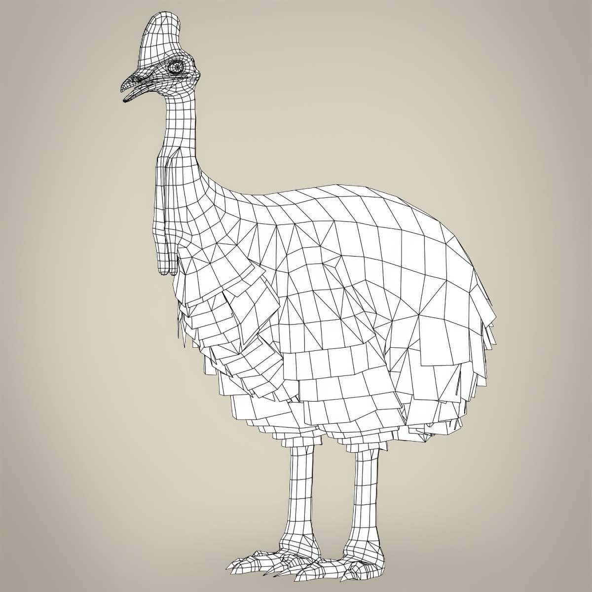 Cassowary - 3D Model by TreeWorld3d