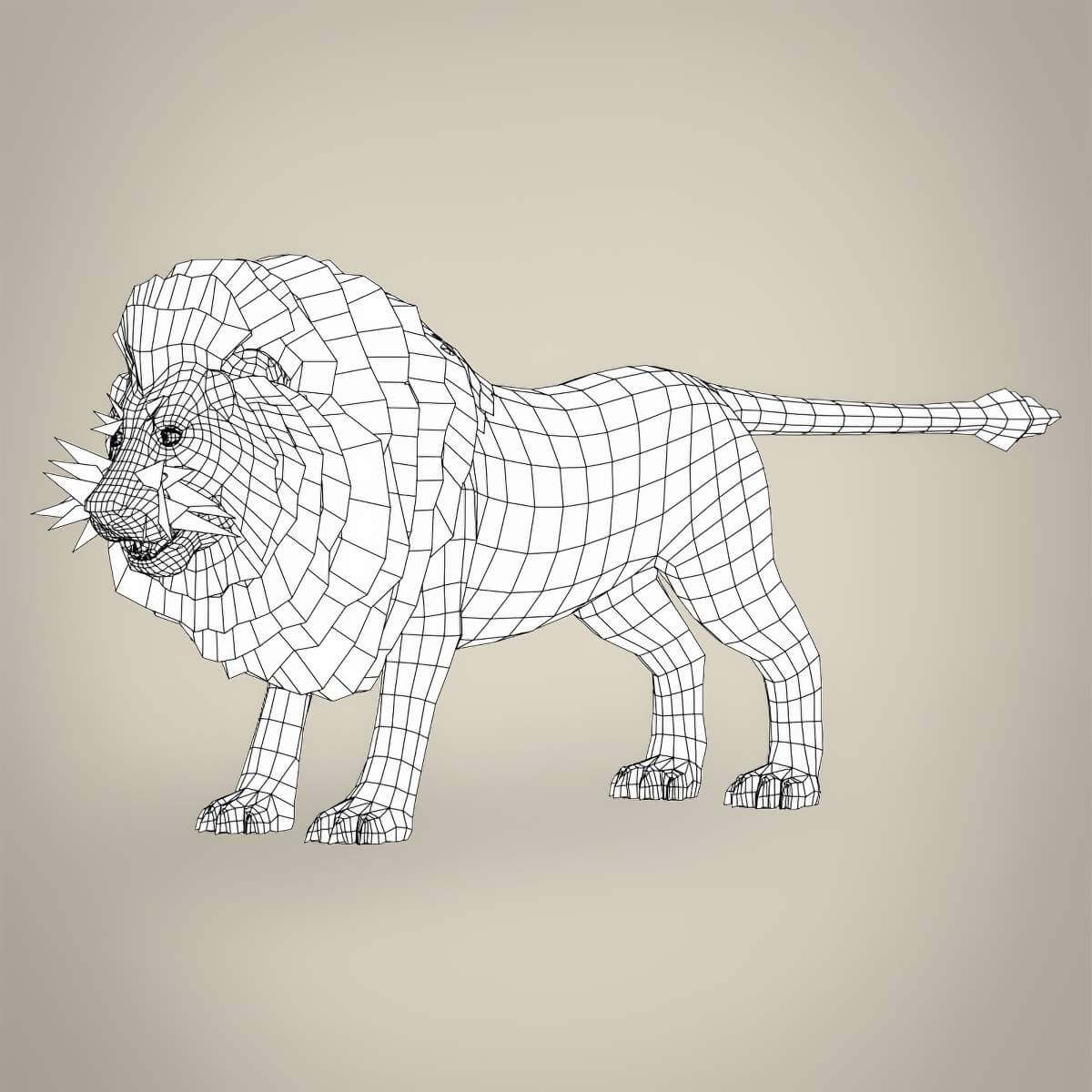 Lion - 3D Model by TreeWorld3d