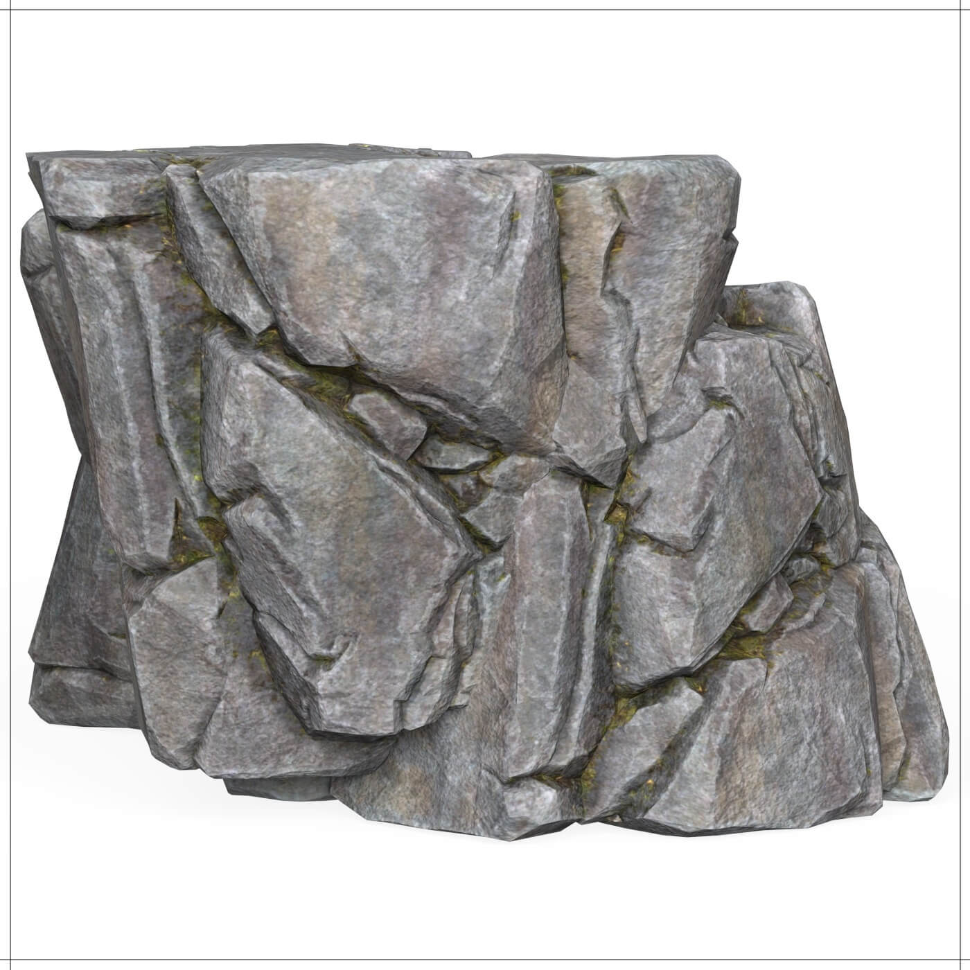 Realistic Low Poly Rock Cliff 07 - 3D Model by TreeWorld3d